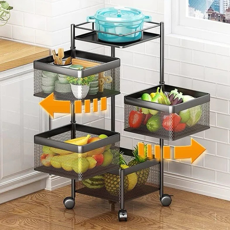 4 Layer Square Shape Kitchen Rack – unclebd.com